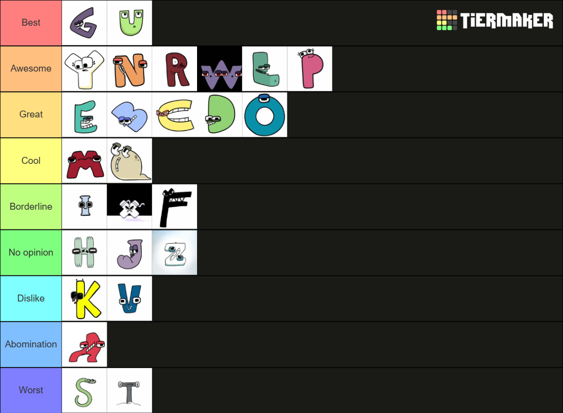 ALPHABET LORE BEST TO WORST Tier List (Community Rankings) - TierMaker