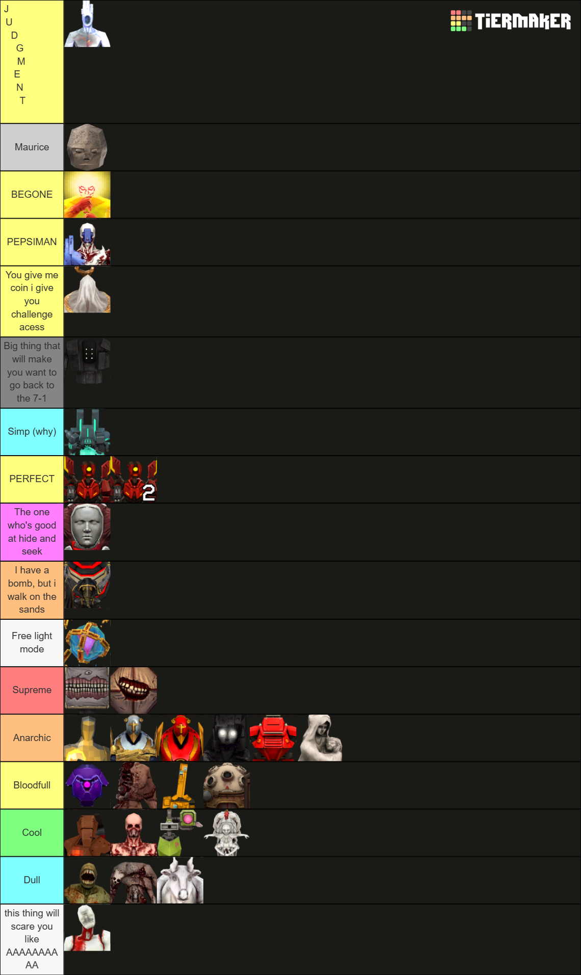 ULTRAKILL Enemies and Bosses Tier List (Community Rankings) - TierMaker