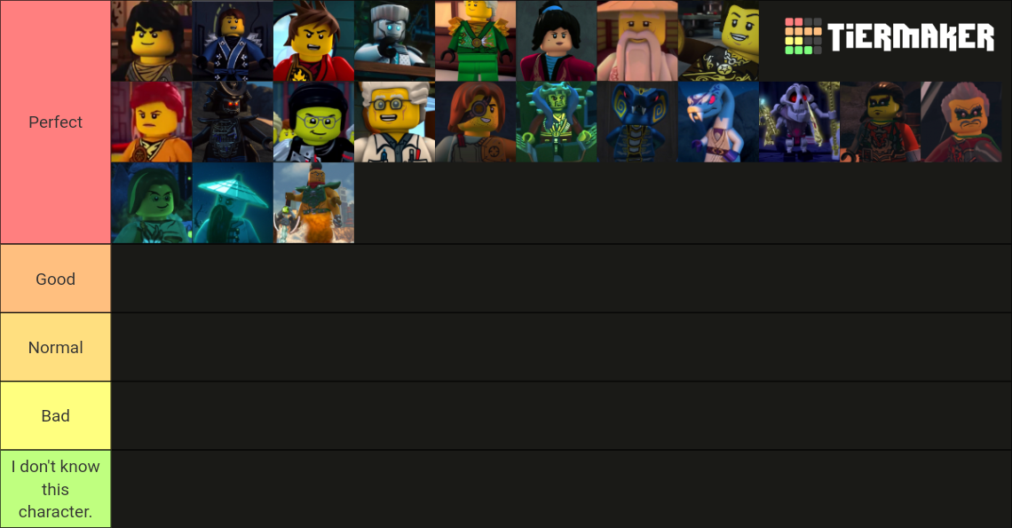 Ninjago characters Tier List (Community Rankings) - TierMaker
