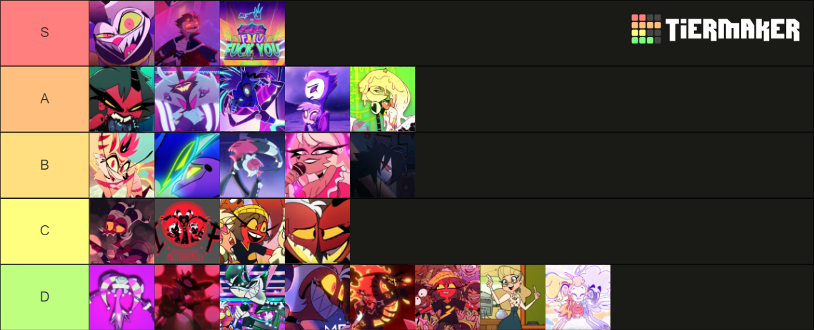 Helluva Boss Songs (PILOT - S2EP7) Tier List (Community Rankings ...