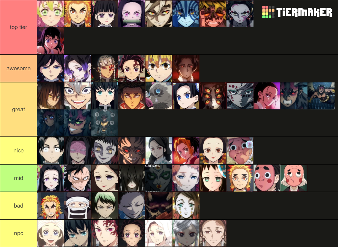 Ranking Demon Slayer Characters S 1 to 3 Tier List (Community Rankings) - TierMaker