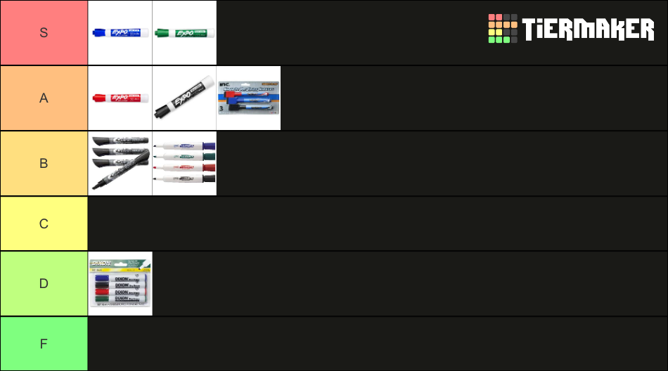 Whiteboard Markers Tier List (Community Rankings) - TierMaker