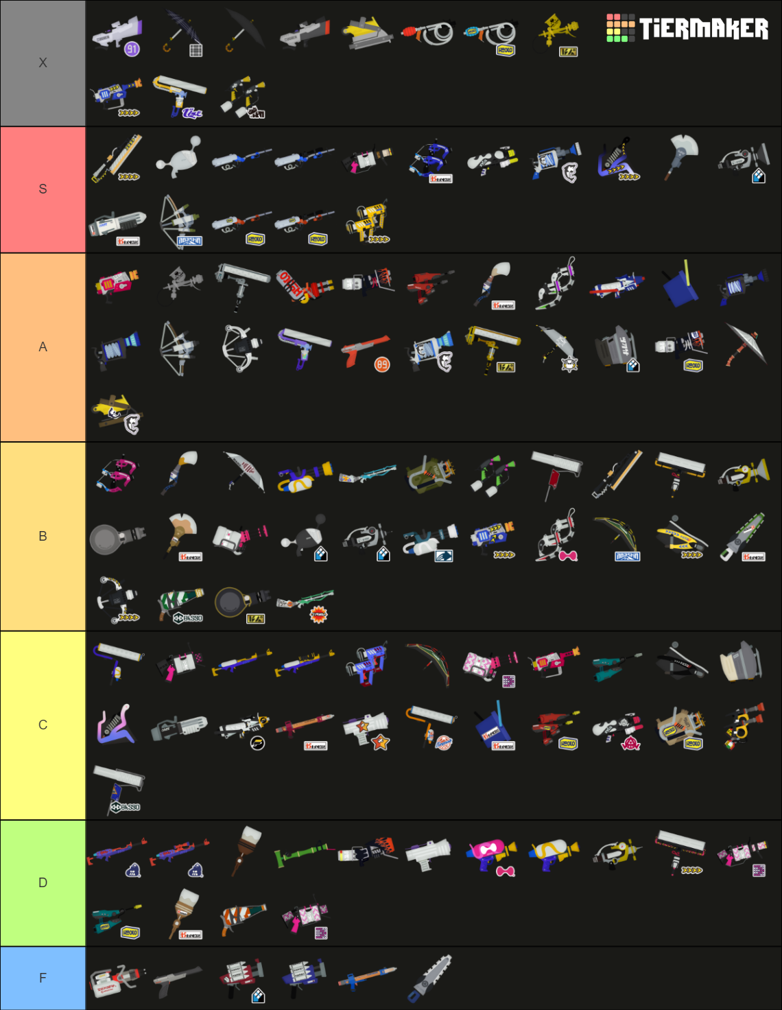 All Splatoon 3 Weapons (Chill Season 2023) Tier List (Community ...