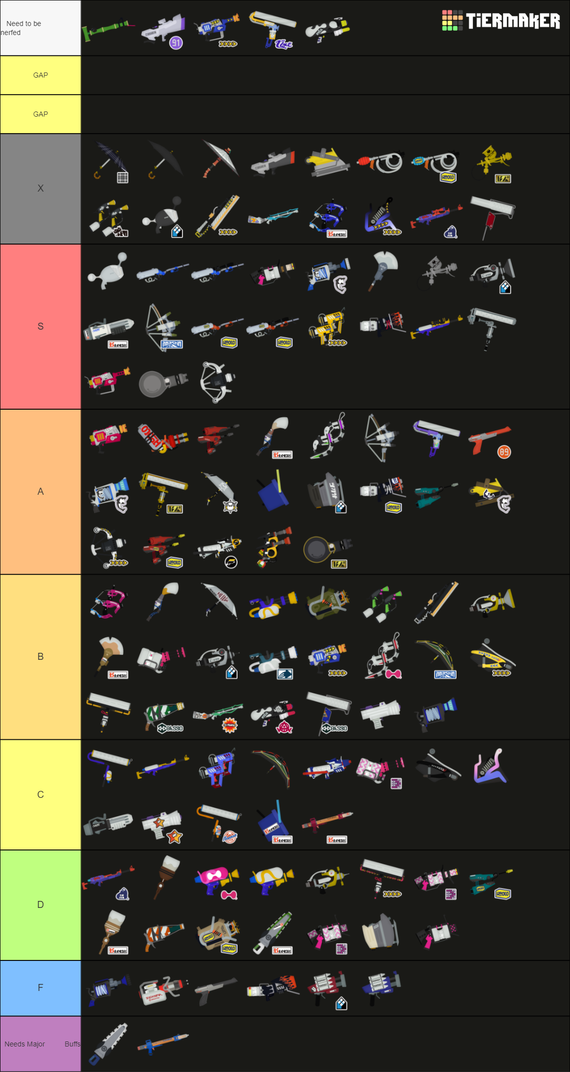 All Splatoon 3 Weapons (Chill Season 2023) Tier List (Community ...