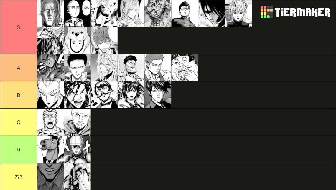 One punch man heroes Tier List (Community Rankings) - TierMaker