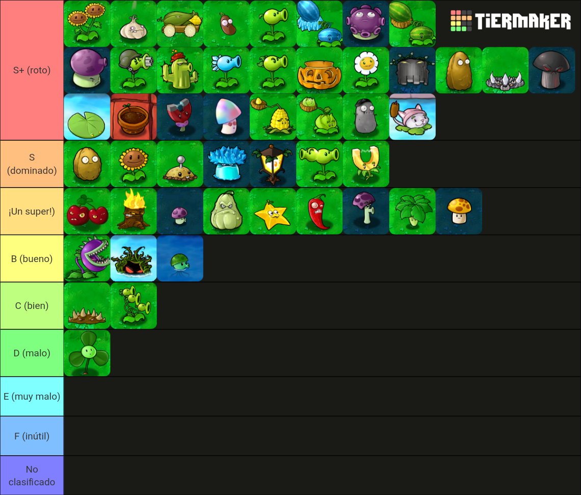 Plants vs. Zombies - Plants' Tier List (Community Rankings) - TierMaker