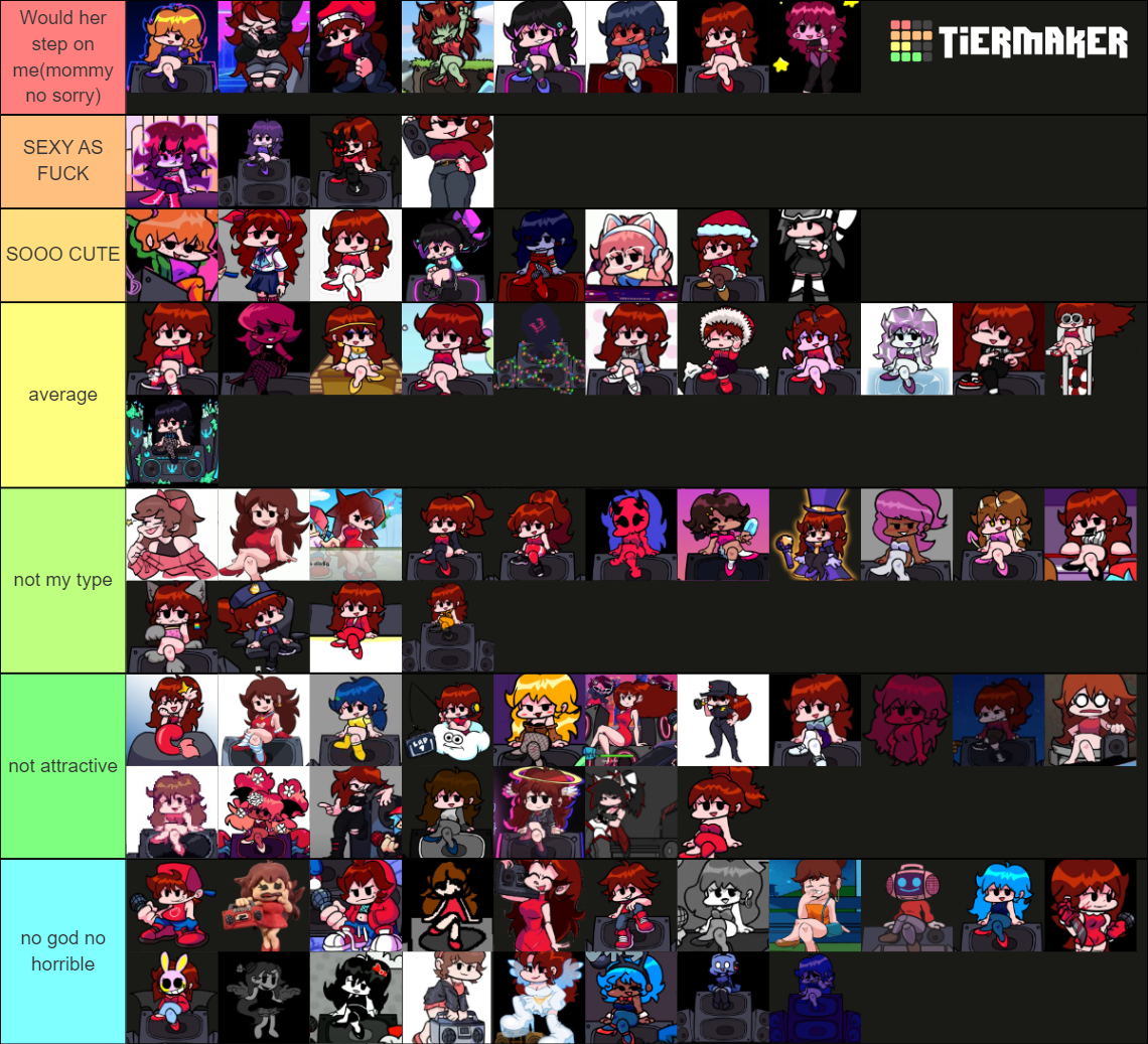Best Friday Night Funkin' Girlfriend Design Tier List (Community ...