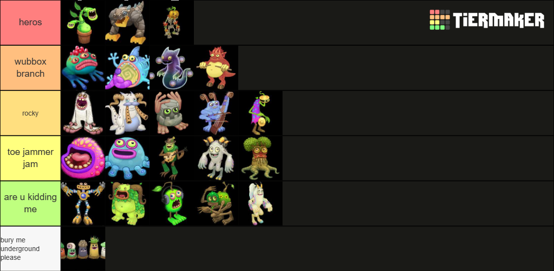 My Singing Monsters - Plant Island Monsters Tier List (Community Rankings) - TierMaker