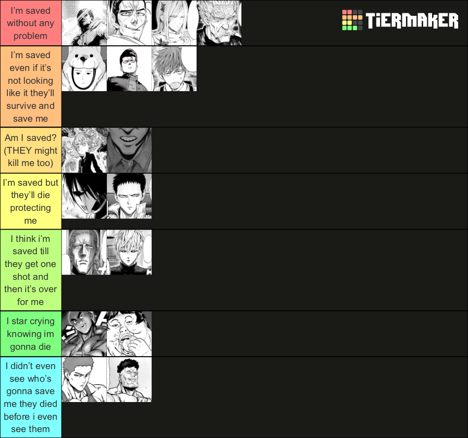 S class One Punch Man Tier List (Community Rankings) - TierMaker