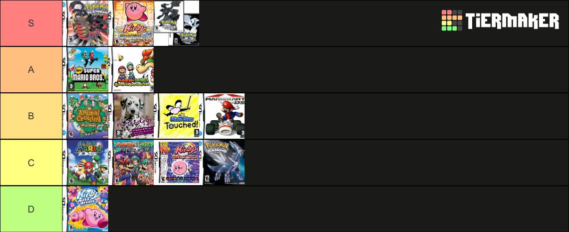 Nintendo DS Games (+100) Tier List (Community Rankings) - TierMaker