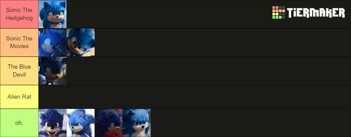 Movie Sonic Models Tier List (Community Rankings) - TierMaker