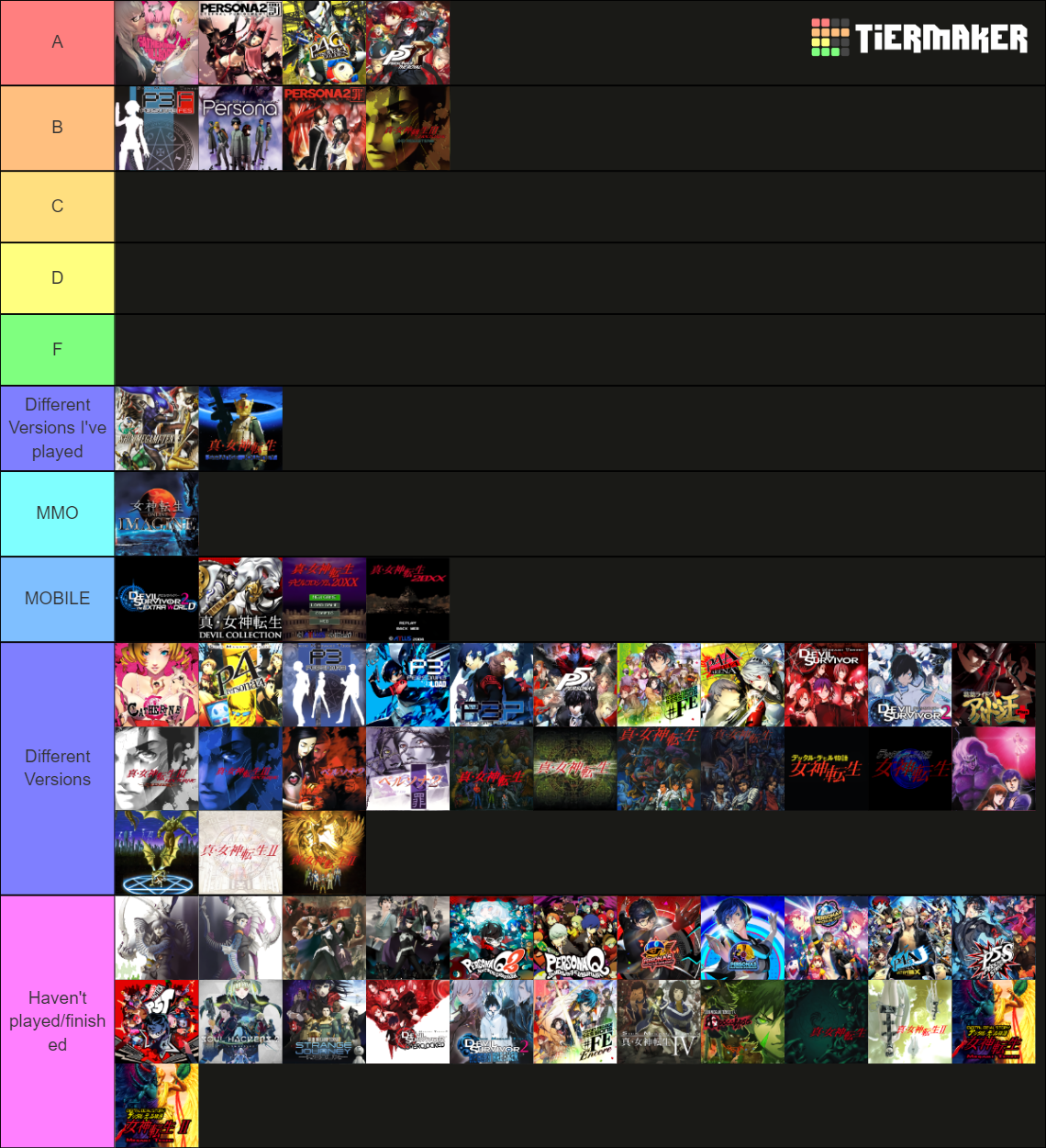 ALL MEGATEN GAMES v3 Tier List (Community Rankings) - TierMaker