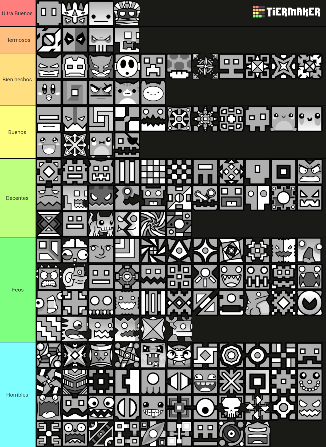 Geometry Dash Cubes Tier List (Community Rankings) - TierMaker