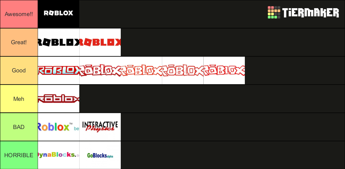 Roblox Logos Tier List (Community Rankings) - TierMaker