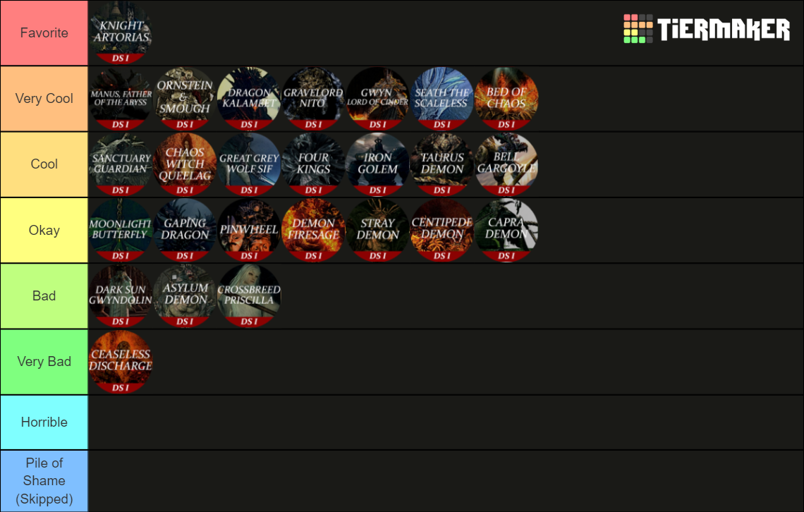 Most Epic Dark Souls 1 Bosses & Minibosses Tier List (Community ...