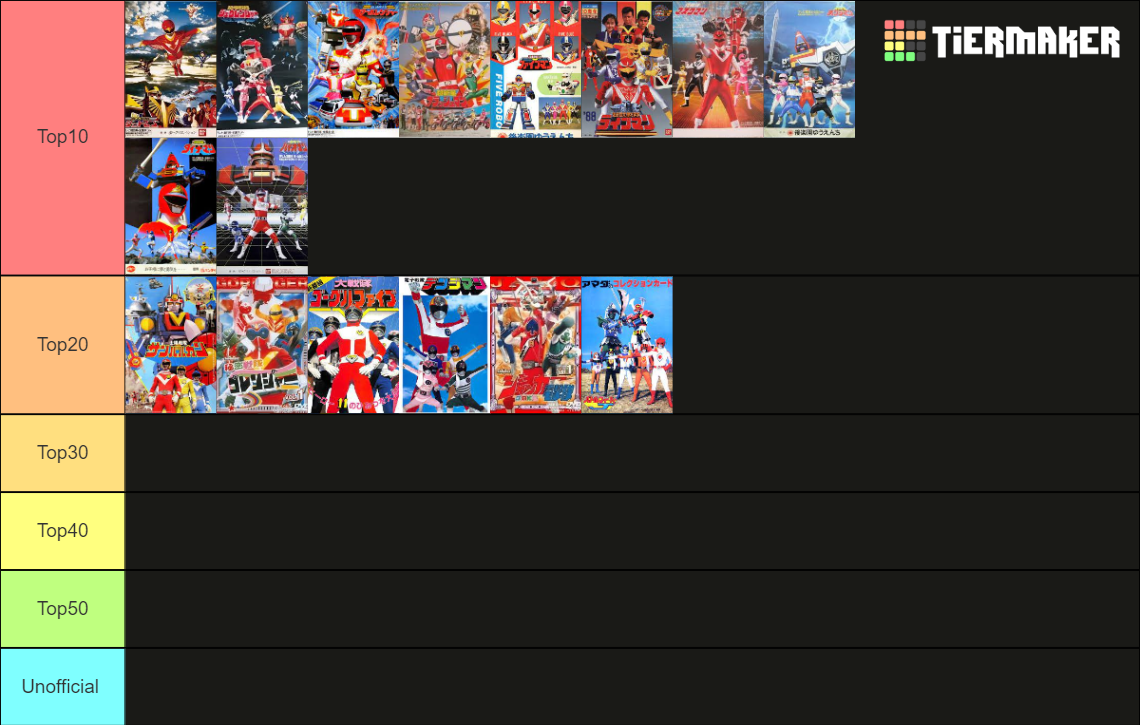 Every Official and Unofficial Super Sentai Season Tier List (Community Rankings) - TierMaker
