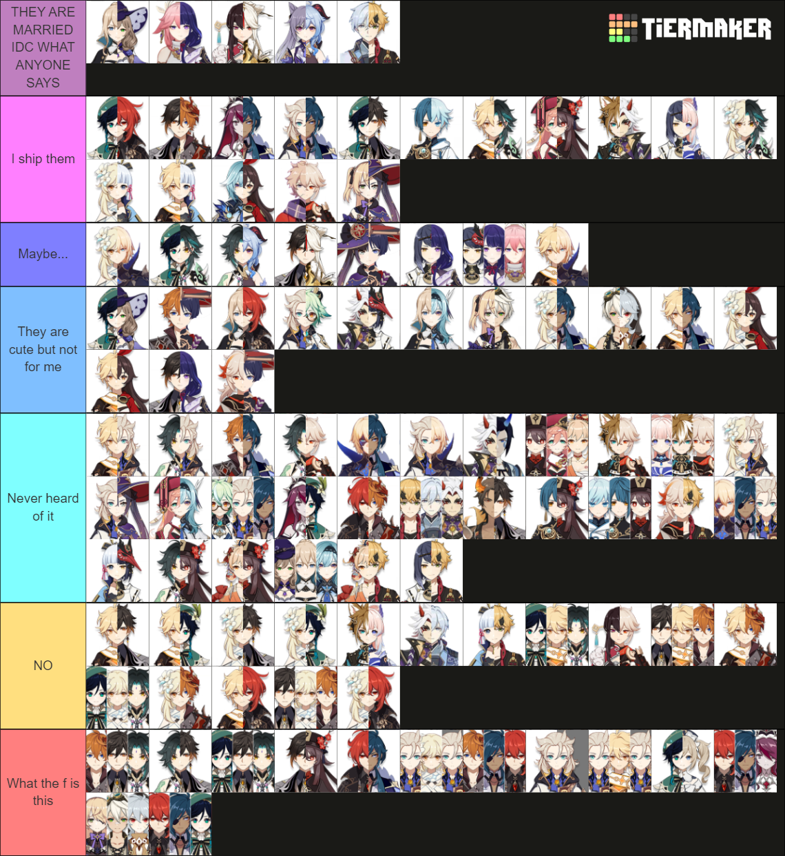 Genshin Ships (ot2 & ot3) Tier List (Community Rankings) - TierMaker