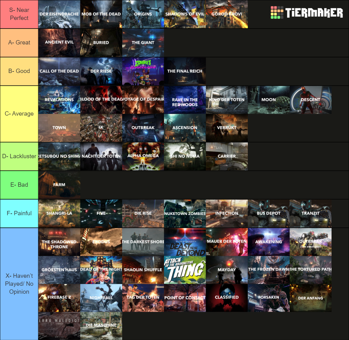 COD Zombies Maps + More (As of 4/2022) Tier List (Community Rankings ...