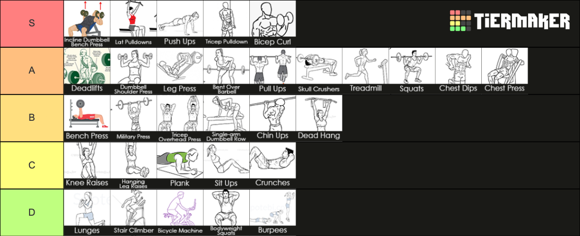Exercises Tier List (Community Rankings) - TierMaker