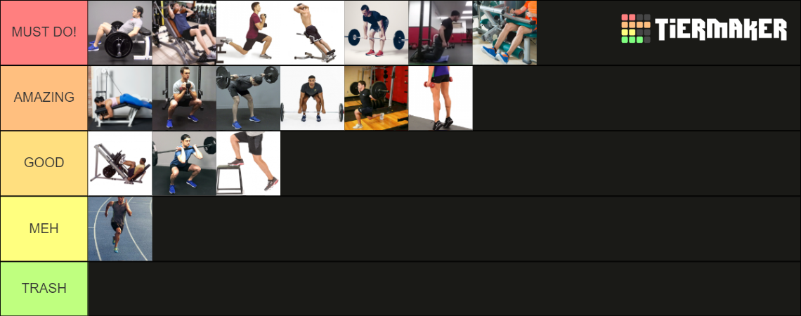 Best leg exercises Tier List (Community Rankings) - TierMaker