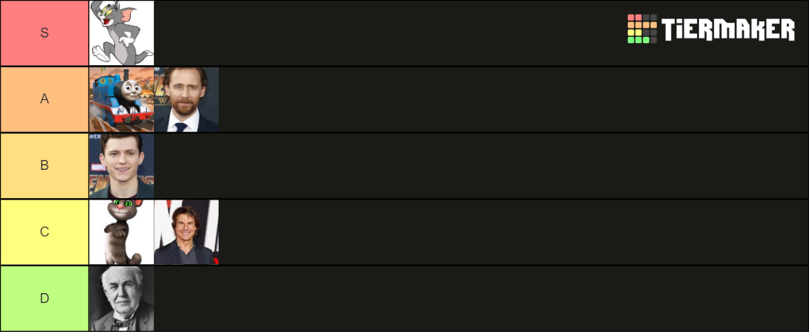 Famous Toms/Thomas' Tier List (Community Rankings) - TierMaker