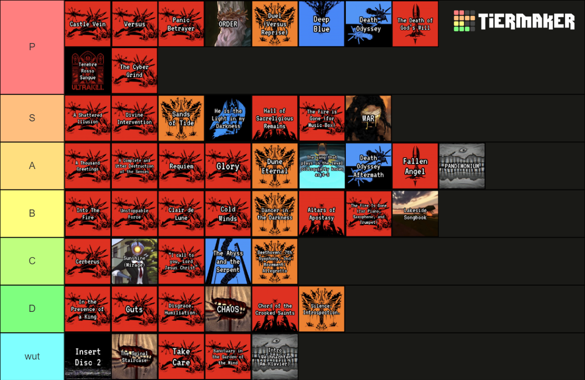 ULTRAKILL OST (P-2 Included) Tier List (Community Rankings) - TierMaker