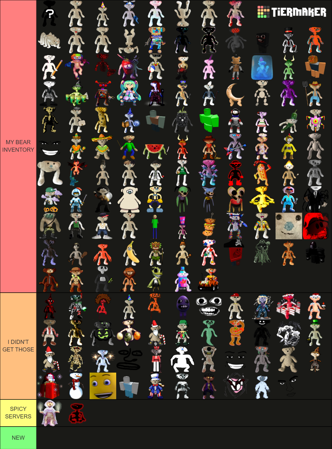 BEAR (Alpha) Skins (2019-2024) Tier List (Community Rankings) - TierMaker