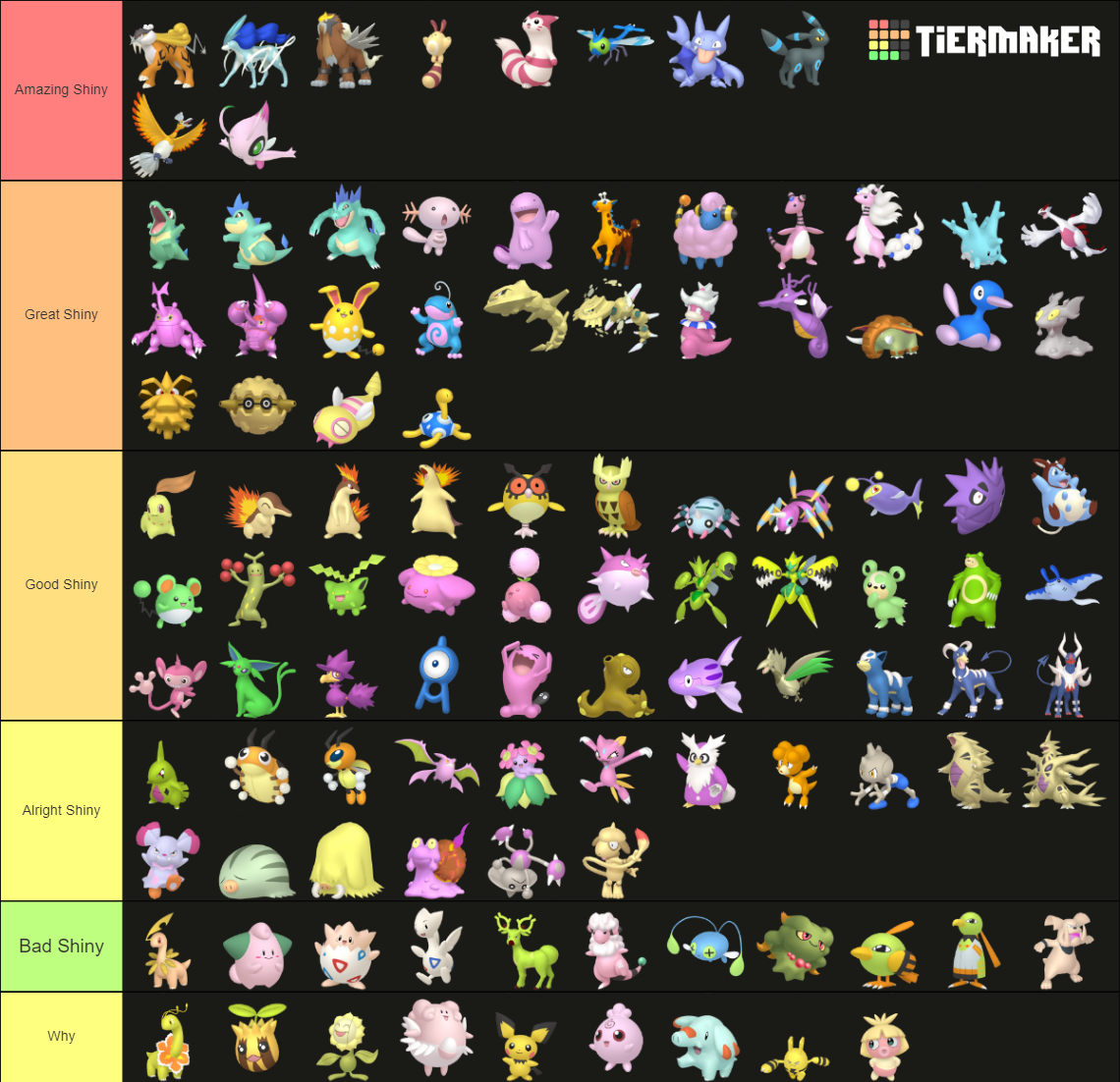 Pokemon Gen 2 Shiny Tier List (Community Rankings) - TierMaker