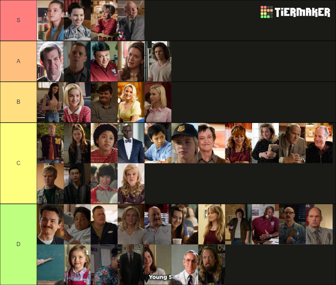 ALL young Sheldon characters (YOUNG SHELDON CAST) Tier List (Community ...