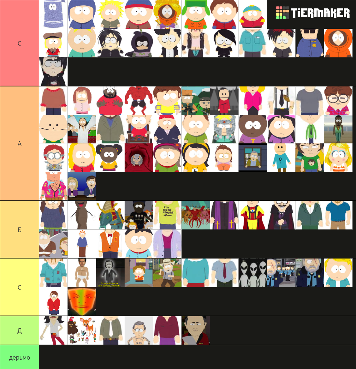 South Park Characters Tier List (Community Rankings) - TierMaker