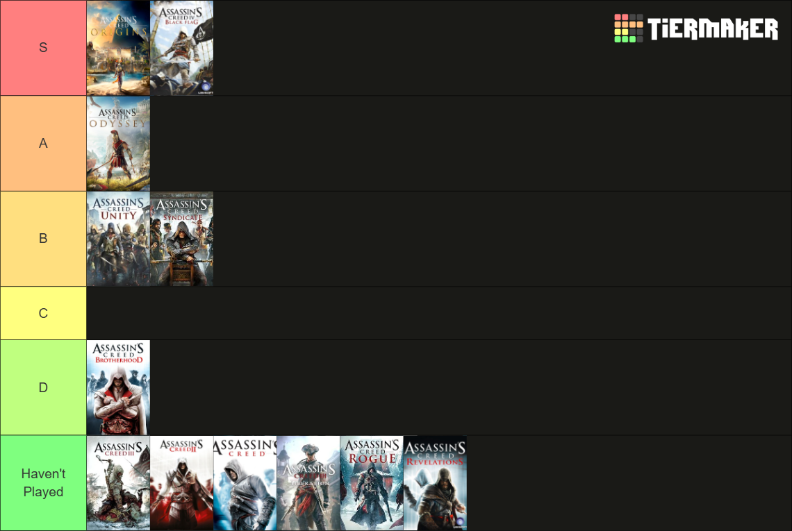 Assassin's Creed games Tier List (Community Rankings) - TierMaker