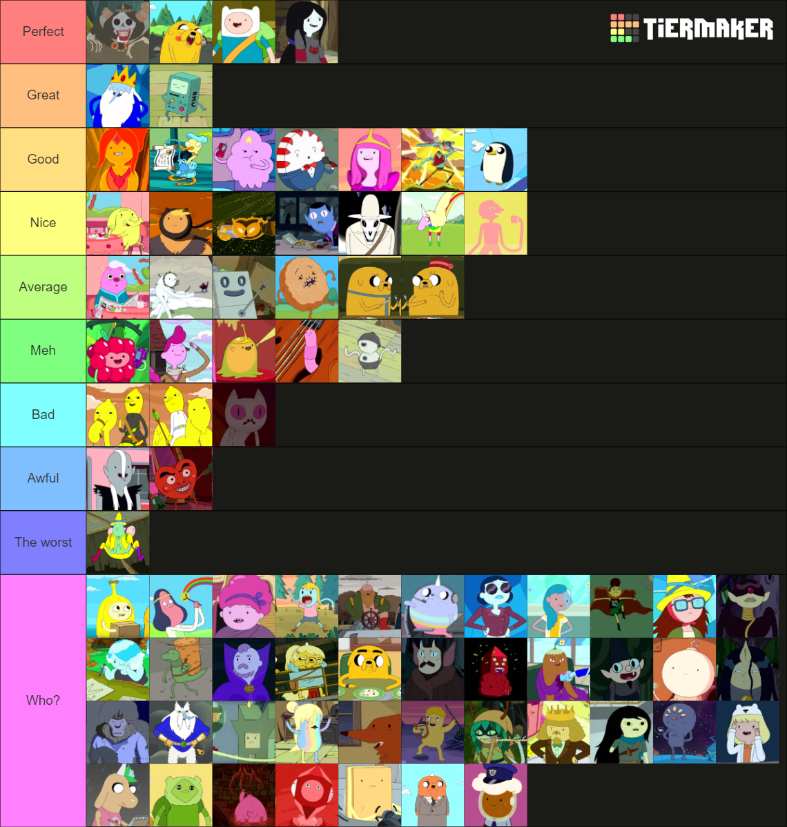 Adventure Time Characters (Major and recurring) Tier List (Community ...