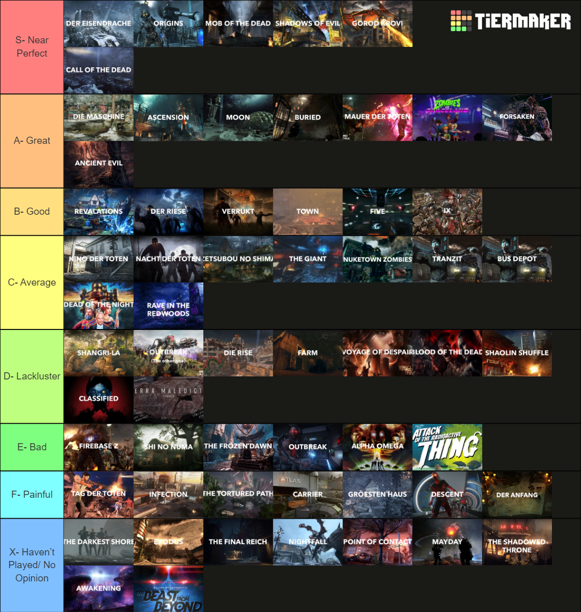 COD Zombies Maps + More (As of 4/2022) Tier List (Community Rankings ...