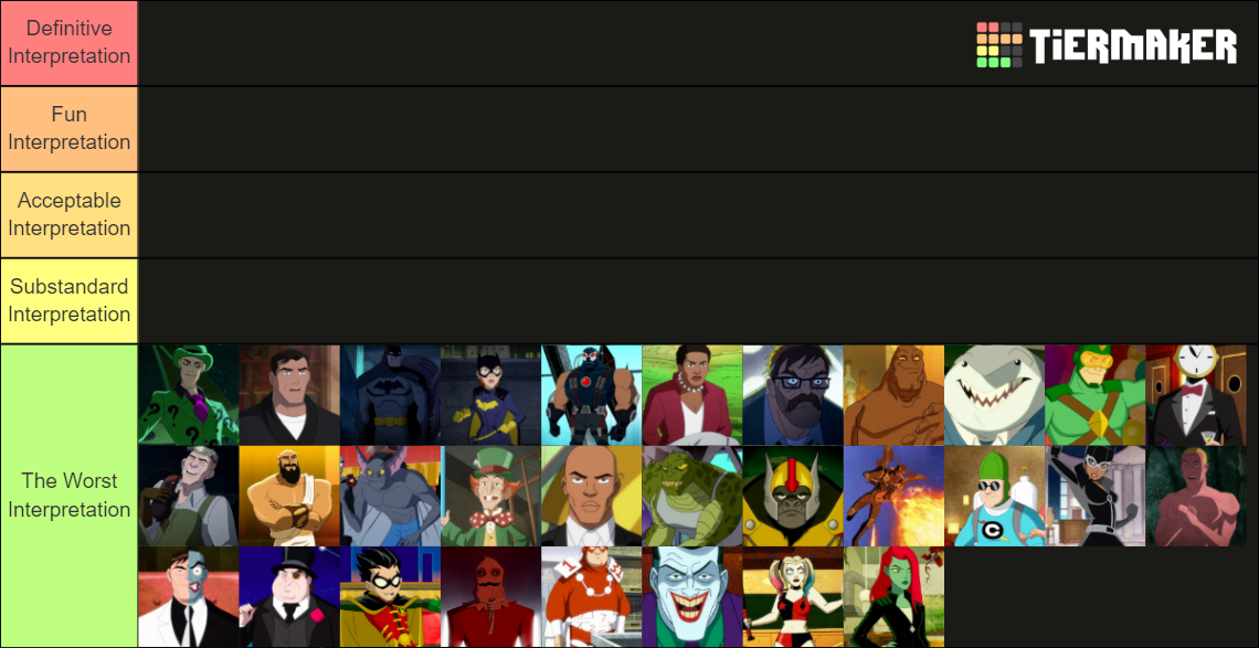Harley Quinn Animated Series Interpretations Tier List (Community ...