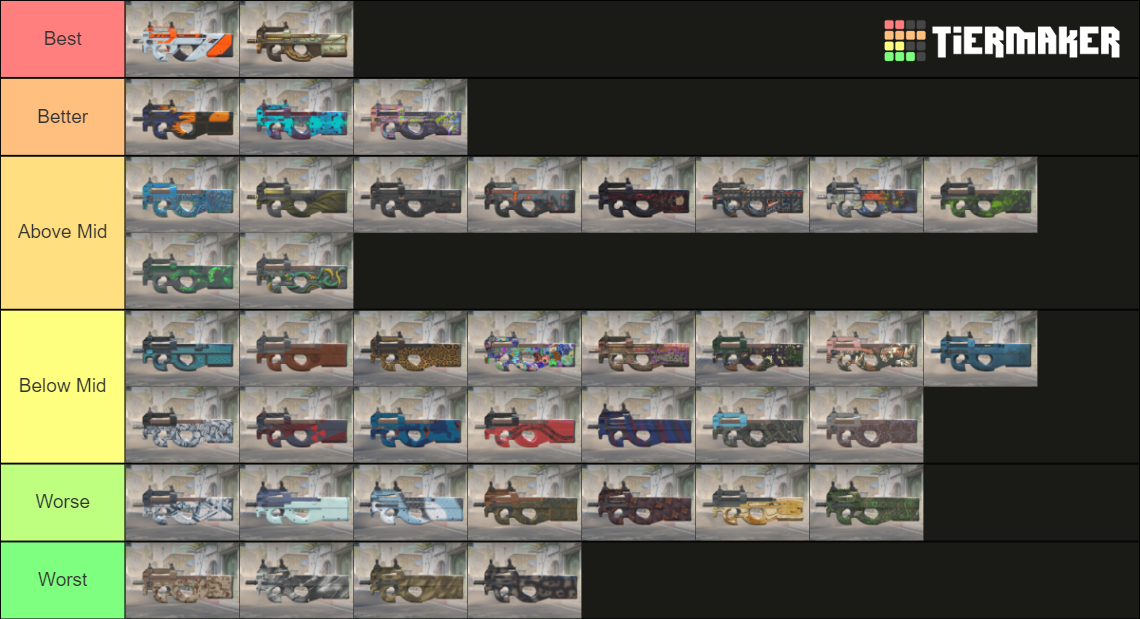 Counter-Strike 2 (CS2): All P90 Skins (Feb 2024) Tier List (Community ...