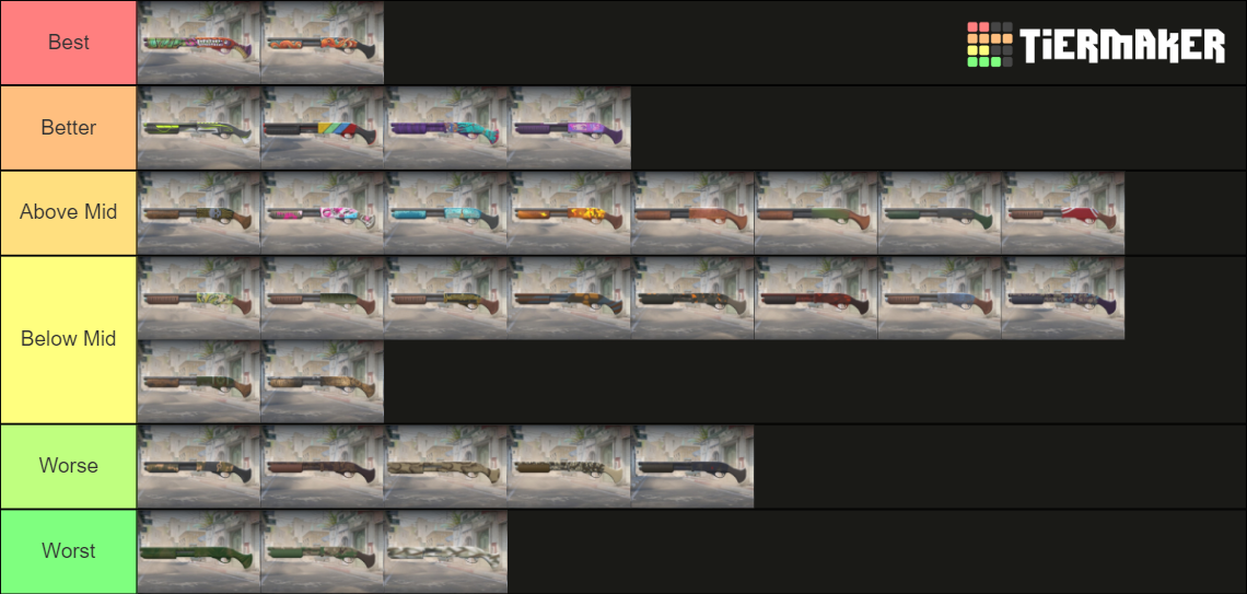Counter-Strike 2 (CS2): All Sawed-Off Skins (Feb 2024) Tier List (Community Rankings) - TierMaker