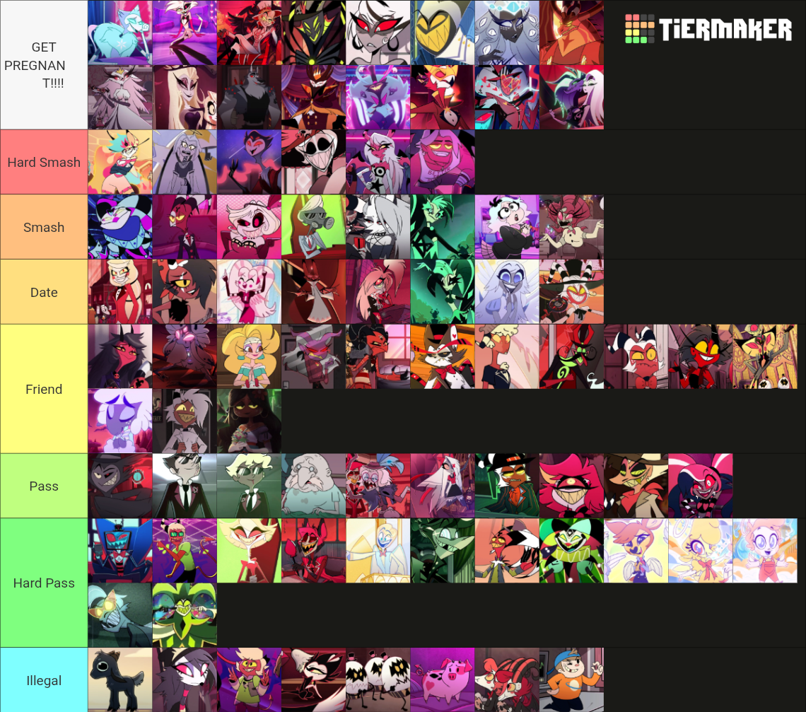 Hazbin Hotel + Helluva Boss Characters Tier List (Community Rankings) - TierMaker