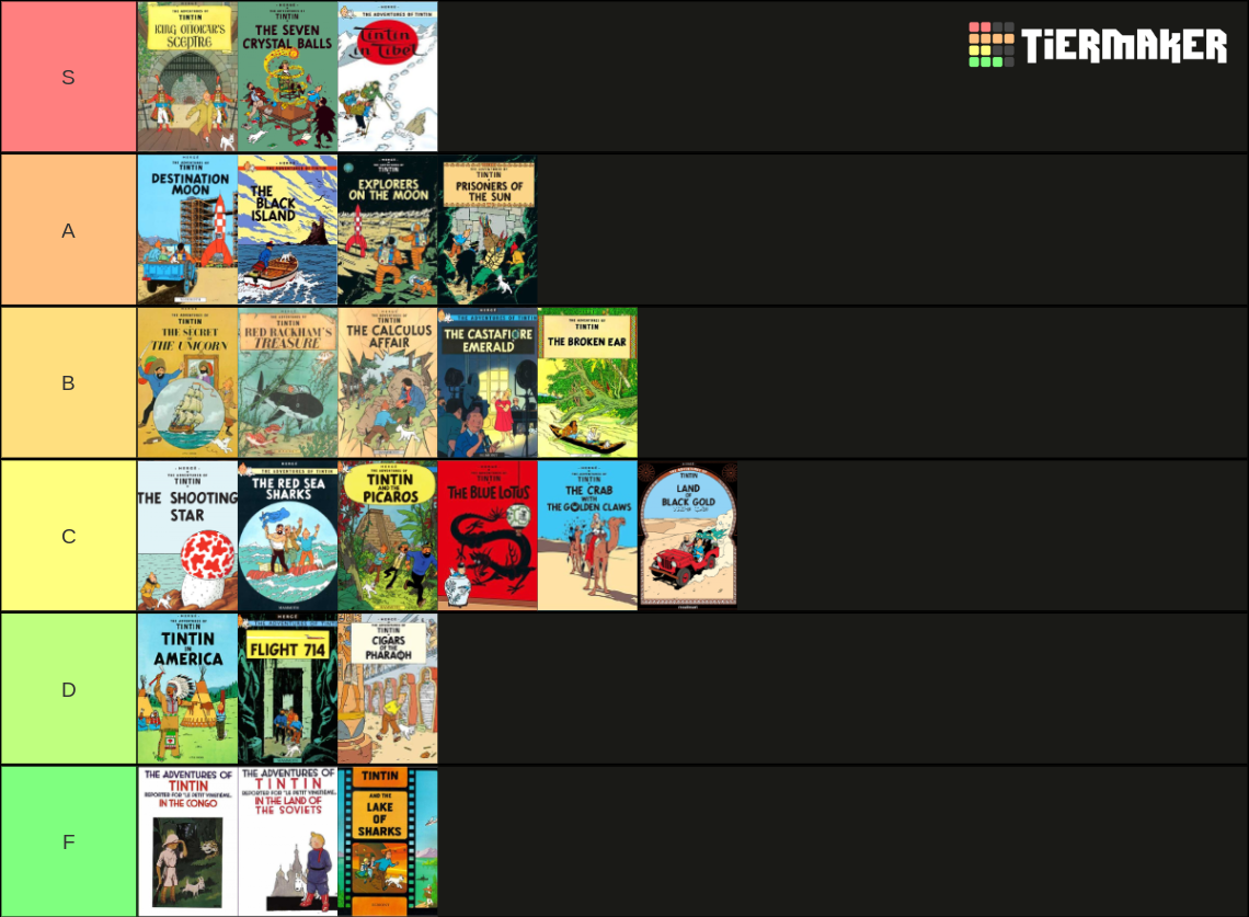Tintin Books (English) Tier List (Community Rankings) - TierMaker