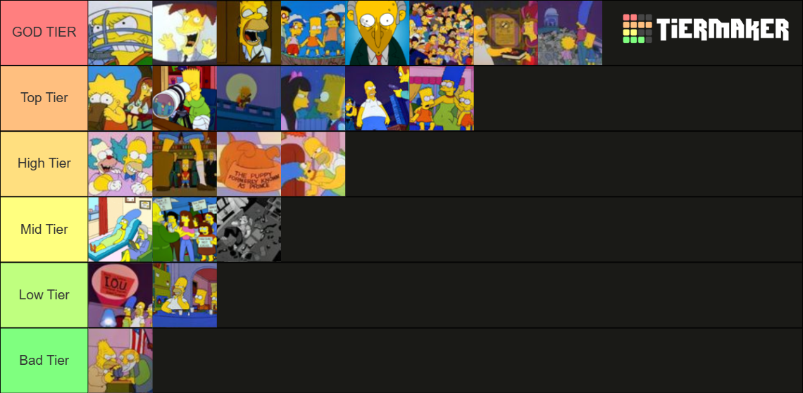 Simpsons Season 6 Episodes Tier List (Community Rankings) - TierMaker