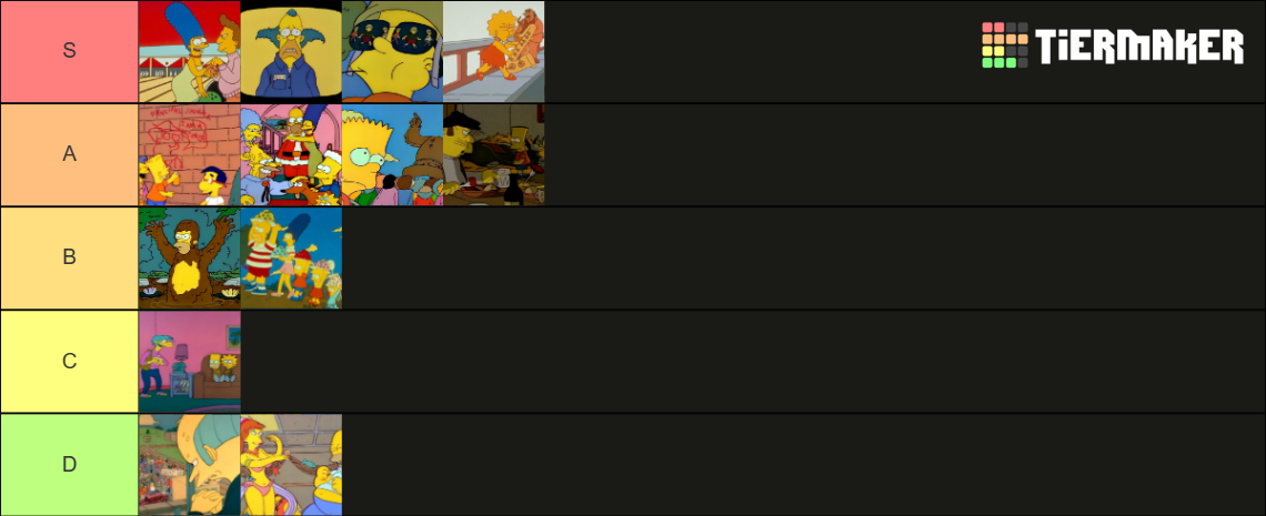 The Simpsons Season 1 Episodes Tier List (Community Rankings) - TierMaker