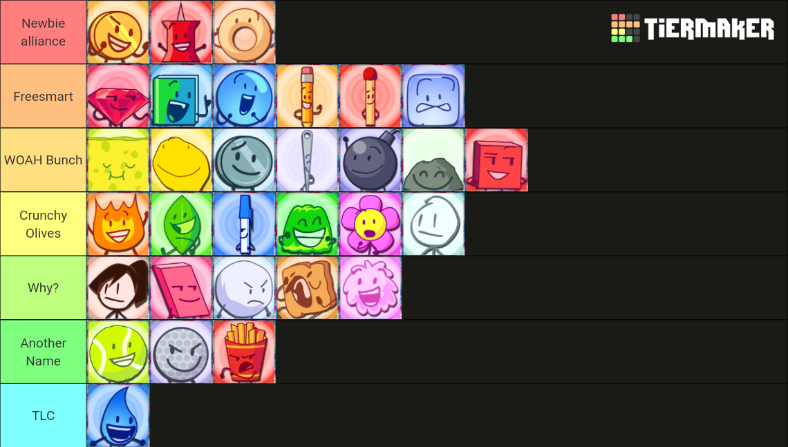 BFB Voting Icons - 69 Total Characters (BFTS 4 Portraits) Tier List ...
