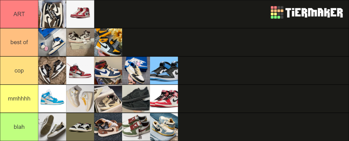 jordan 1 sneakers Tier List (Community Rankings) - TierMaker