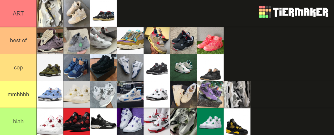 Jordan 4 Tier List (Community Rankings) - TierMaker