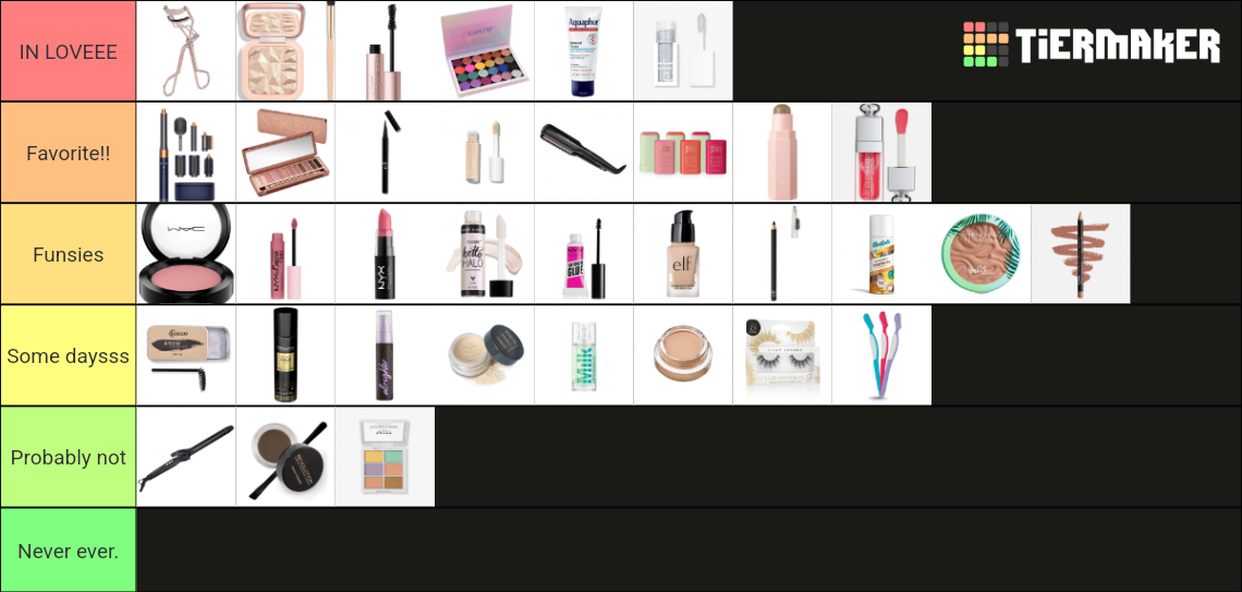 Makeup and beauty rankingsss Tier List (Community Rankings) - TierMaker