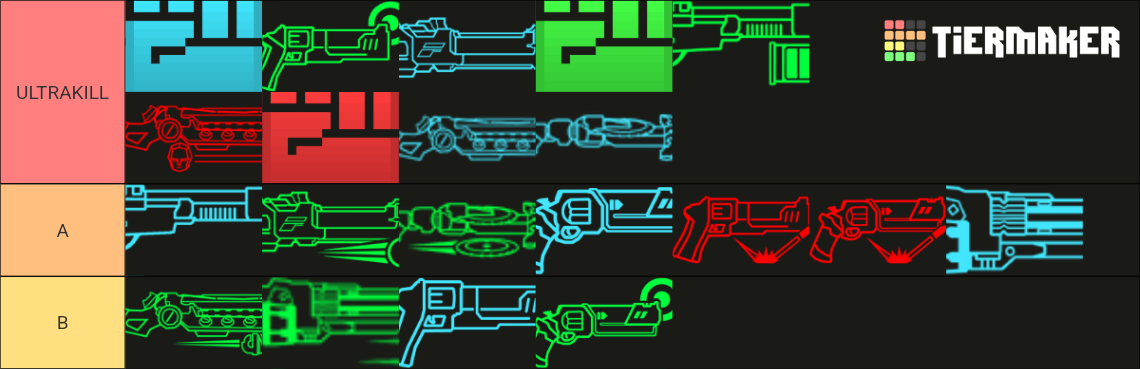ULTRAKILL All Weapons (Including Sharpshooter) Tier List (Community ...