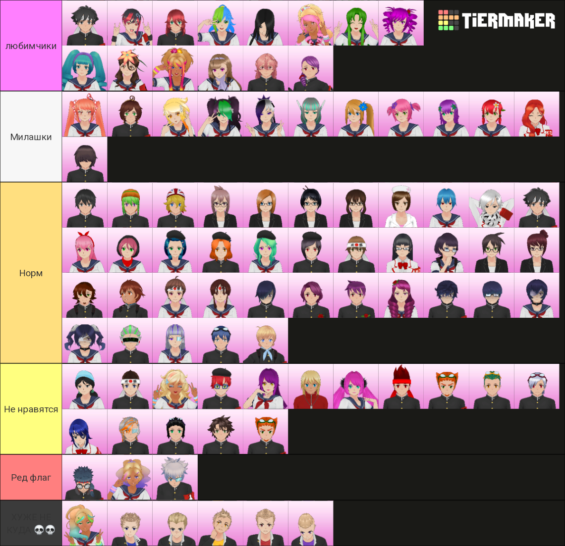 Yandere Simulator Characters Tier List (Community Rankings) - TierMaker
