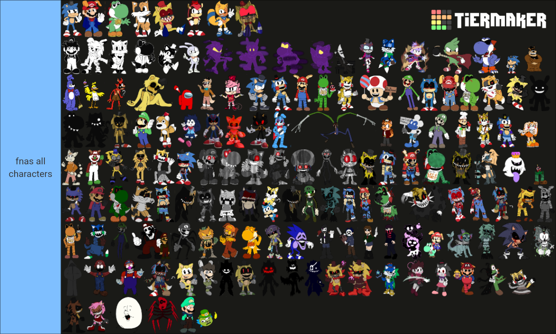 FNaS: Maniac Mania Characters(Including PLUS/INFINITE skins) Tier List ...