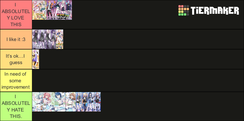 Pjsk new character designs Tier List (Community Rankings) - TierMaker
