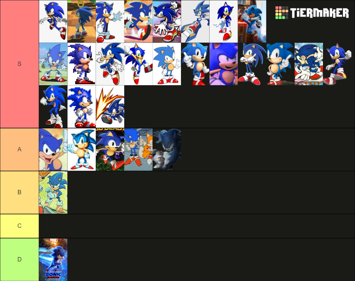 Major Sonic the Hedgehog Designs Tier List (Community Rankings) - TierMaker