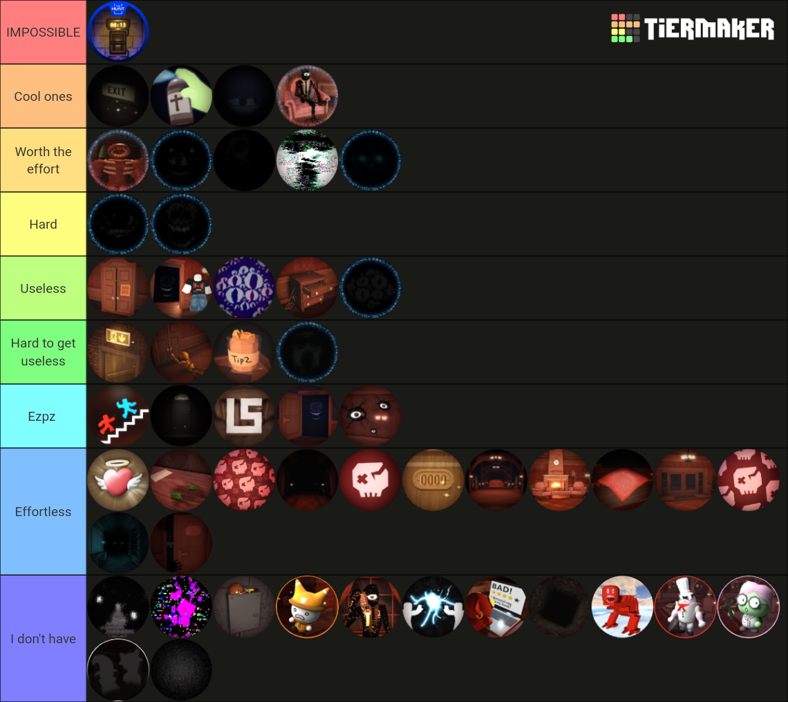 Doors Badges (CONTENT UPDATE) Tier List (Community Rankings) - TierMaker